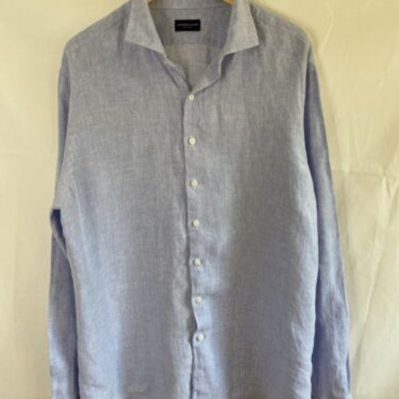 Proper Cloth | Shirts | Proper Cloth Melange Blue Linen Shirt Casual ...